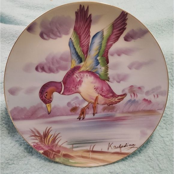 Ucagco | Accents | Vintage Ucagcojapan Duckhand Painted Plate | Poshmark